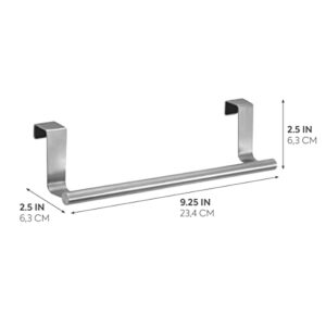 iDesign Forma Metal Over the Cabinet Towel Rack for Bathroom and Kitchen, 9.25" x 2.5" x 2.5", Brushed Stainless Steel