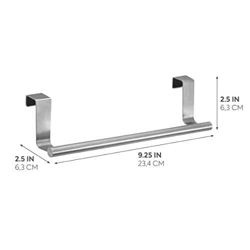 iDesign Forma Metal Over the Cabinet Towel Rack for Bathroom and Kitchen, 9.25" x 2.5" x 2.5", Brushed Stainless Steel