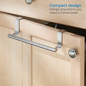 iDesign Forma Metal Over the Cabinet Towel Rack for Bathroom and Kitchen, 9.25" x 2.5" x 2.5", Brushed Stainless Steel