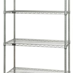 Quantum Storage Systems WR63-2436C Starter Kit for 63" High 4-Tier Wire Shelving Unit, Chrome Finish, 800 lb. Per Shelf Capacity, 24" Width x 36" Length x 63" Height