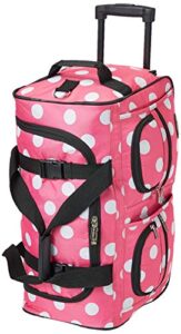 rockland rolling duffel bag, pink, 22-inch