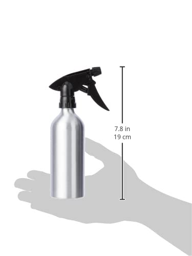 iDesign Aluminum 12 0z. Spray Bottle The Metro Collection, 12 Ounce, Brushed Metal with Black Nozzle