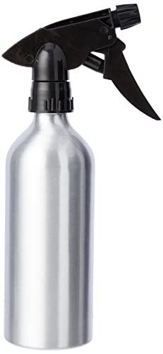 iDesign Aluminum 12 0z. Spray Bottle The Metro Collection, 12 Ounce, Brushed Metal with Black Nozzle