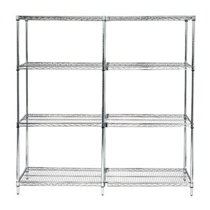 Quantum Storage Systems WR54-2436C Starter Kit for 54" High 4-Tier Wire Shelving Unit, Chrome Finish, 24" Width x 36" Length x 54" Height