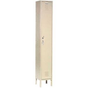 global industrial single tier locker 12x15x72 1 door, unassembled, tan