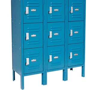 Global Industrial Six Tier Locker, 12x12x12, 18 Door, Unassembled, Blue