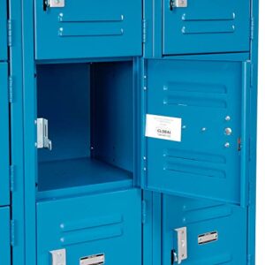 Global Industrial Six Tier Locker, 12x12x12, 18 Door, Unassembled, Blue