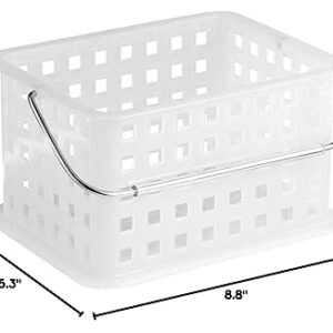 iDesign Storage Organizer Basket, for Bathroom, Health and Beauty Products - Small, Frost