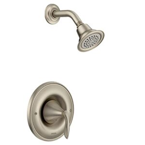 moen eva brushed nickel one-handle posi-temp shower trim kit, valve required, t2132bn