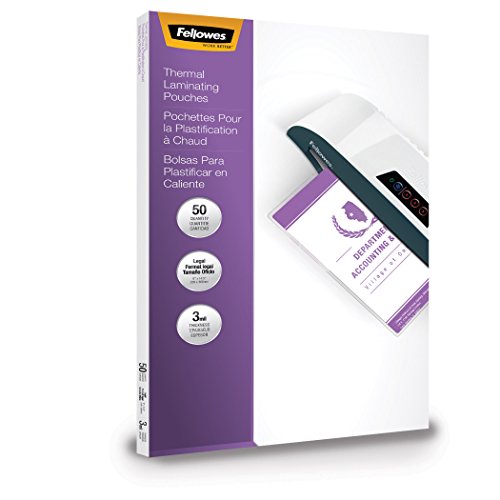 Fellowes Hot Laminating Pouches, Legal, 3 mil, 50 Pack (52226)