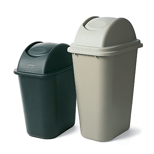 Rubbermaid Commercial Products 28QT/7 GAL Wastebasket Trash Container, for Home/Office/Under Desk, Gray (FG295600GRAY)