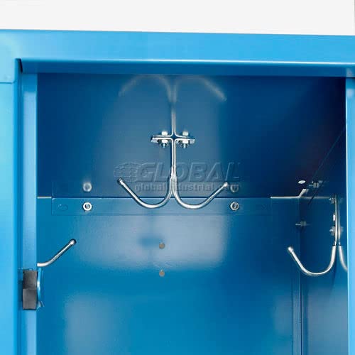 Global Industrial Double Tier Locker, 12x12x36, 6 Door, Unassembled, Blue