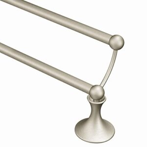 moen dn7722bn lounge collection 24-inch bathroom double-towel bar, brushed nickel