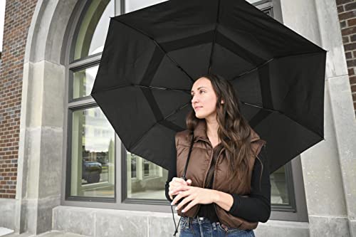 ShedRain WindPro - Vented Auto Open Auto Close Portable Compact Travel Umbrella for Rain and Wind with Teflon