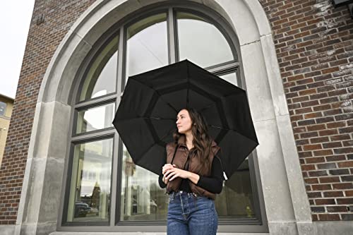 ShedRain WindPro - Vented Auto Open Auto Close Portable Compact Travel Umbrella for Rain and Wind with Teflon