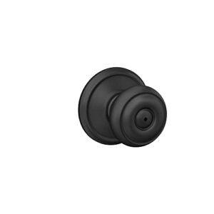 schlage f40 geo 622 georgian door knob, bed & bath privacy lock, matte black