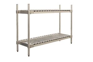 pvifs kr204760-2 keg shelving unit, 8 keg capacity, 60" length x 20" width x 48" height, 2 shelves