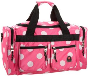 rockland duffel bag, pink dots, 19-inch