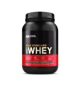 optimum nutrition gold standard 100% whey protein powder, double rich chocolate 2 pound (packaging may vary)