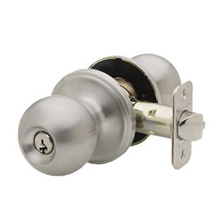 copper creek bk2040ss ball door knob, keyed entry function, 1 pack, in satin stainless