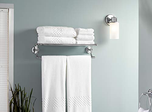 Moen DN0794BN Iso Collection Bathroom Hotel-Style Shelf with-Towel Bar, Brushed Nickel, 26.95"L x 10.70"W x 6.38"H