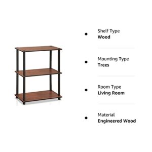 Furinno Turn-N-Tube 3-Tier Compact Multipurpose Shelf Display Rack, Dark Cherry