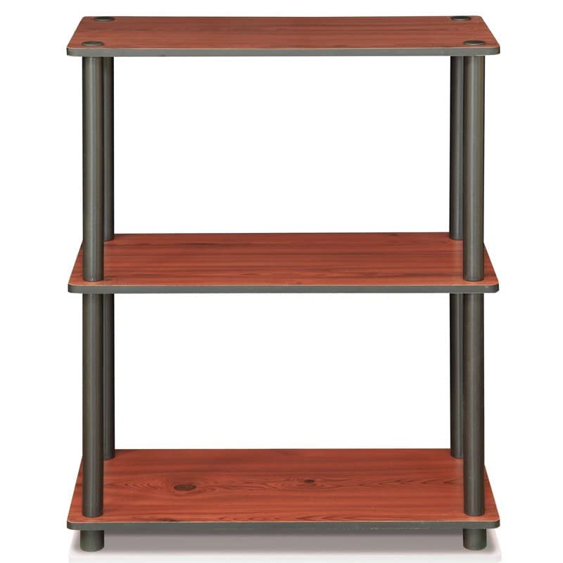 Furinno Turn-N-Tube 3-Tier Compact Multipurpose Shelf Display Rack, Dark Cherry