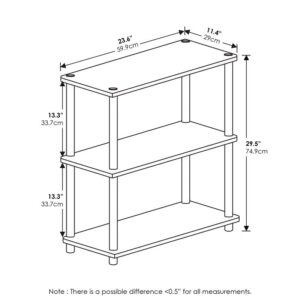 Furinno Turn-N-Tube 3-Tier Compact Multipurpose Shelf Display Rack, Dark Cherry