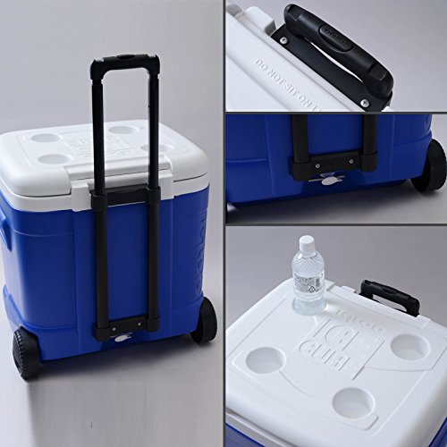 Igloo Ice Cube 60 Quart Roller Cooler , Ocean Blue