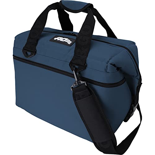 AO Coolers Original Soft Cooler with High-Density Insulation, Navy Blue, 24-Can