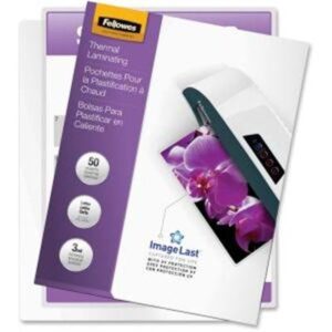 fellowes 52225 imagelast(tm) laminating pouches, letter, 50pk (3mil)