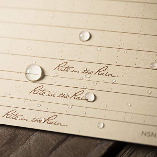 Rite in the Rain All Weather Index Cards, 3" x 5", Universal Pattern, Tan (No. 991T)