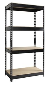 hirsh industries 3800 series shelving, 30" w x 16" d x 60" h, black