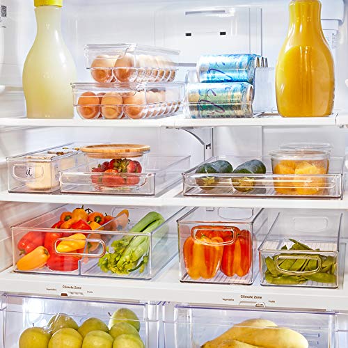 iDesign Plastic Refrigerator and Freezer Storage Organizer Tray with Handle for Kitchen, Pantry, Shelf, Counter, BPA-Free, 14.5" x 12" x 2", Clear