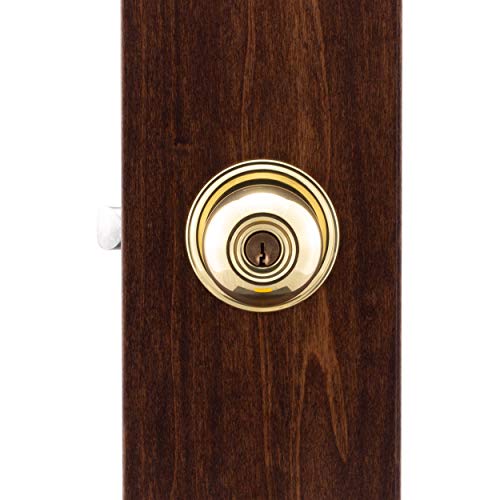 Copper Creek BK2040PB Ball Door Knob, Keyed Entry Function, 1 Pack, in Polished Brass