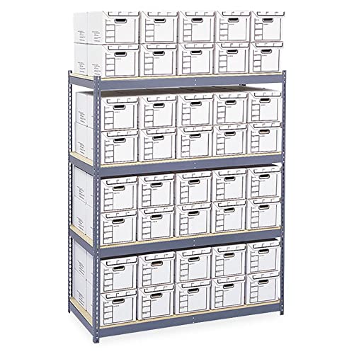 Safco Products 5260 Archival Shelving Steel Frame 84" H for use with Archival Shelves 5261, Sold Separately, Gray