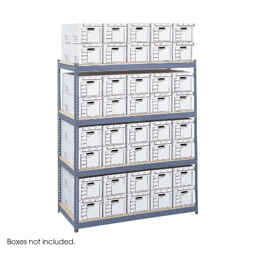 Safco Products 5260 Archival Shelving Steel Frame 84" H for use with Archival Shelves 5261, Sold Separately, Gray