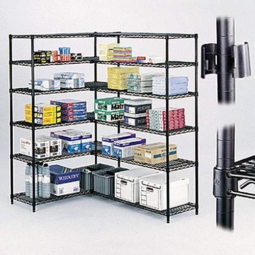 Safco Products 5294BL Industrial Wire Shelving Starter Unit 48" W x 24" D x 72" H (Add-On Unit and Extra Shelf Pack Sold Separately), Black