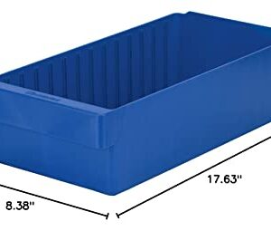 Akro-Mils 31188 AkroDrawer Stackable Plastic Storage Drawer Storage Bin, (17-5/8-Inch x 8-3/8-Inch x 4-5/8-Inch), Blue, (4-Pack)