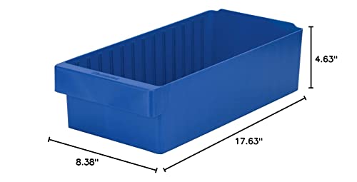 Akro-Mils 31188 AkroDrawer Stackable Plastic Storage Drawer Storage Bin, (17-5/8-Inch x 8-3/8-Inch x 4-5/8-Inch), Blue, (4-Pack)