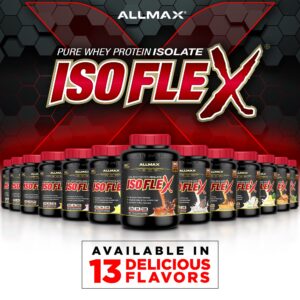 ALLMAX Nutrition - ISOFLEX Whey Protein Powder, Whey Protein Isolate, 27g Protein, Chocolate, 5 Pound