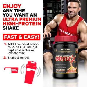 ALLMAX Nutrition - ISOFLEX Whey Protein Powder, Whey Protein Isolate, 27g Protein, Chocolate, 5 Pound