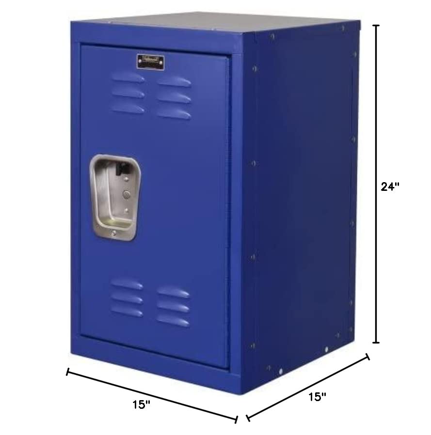 Hallowell HKL151524-1GS Kid Mini Locker, 15" Width x 15" Depth x 24" Height, Single Tier, 1-Wide, Knock-Down, 717 Grand Slam