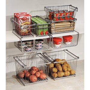 iDesign York Lyra Under Shelf Hanging Wire Storage Basket for Kitchen Pantry - Silver 13" x 10" x 6"