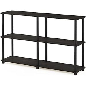 furinno turn-n-tube 3-tier double size storage display rack, espresso/black