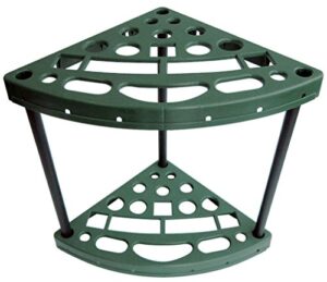 trademark home garden corner rack that holds 18 yard tools and broom holder-garage organizers and storage by sto-away, dark green