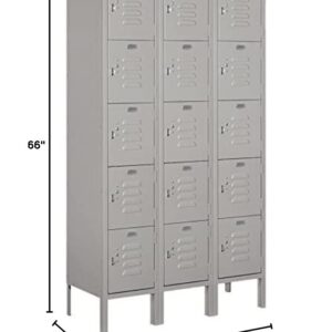 Salsbury Industries 65352GY-U Five Tier Box Style 36-Inch Wide 5-Feet High 12-Inch Deep Unassembled Standard Metal Locker, Gray