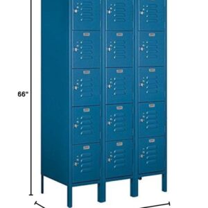 Salsbury Industries 65358BL-U Five Tier Box Style 36-Inch Wide 5-Feet High 18-Inch Deep Unassembled Standard Metal Locker, Blue