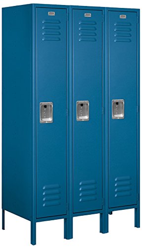 Salsbury Industries 61358BL-U Single Tier 36-Inch Wide 5-Feet High 18-Inch Deep Unassembled Standard Metal Locker, Blue