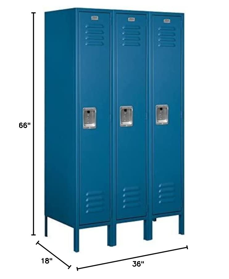 Salsbury Industries 61358BL-U Single Tier 36-Inch Wide 5-Feet High 18-Inch Deep Unassembled Standard Metal Locker, Blue